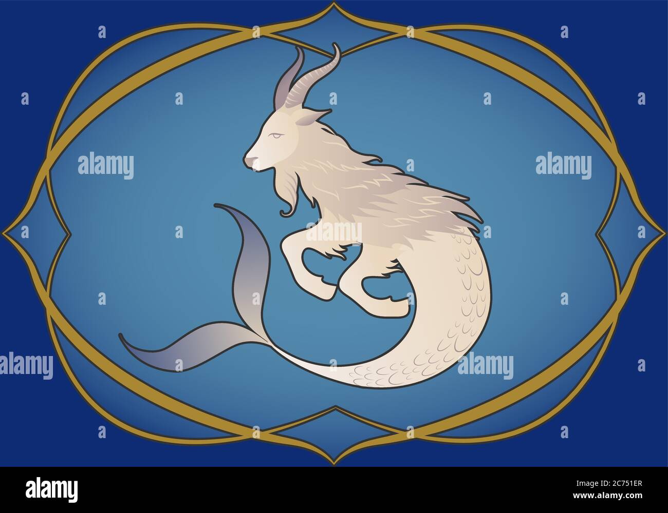 Zodiac Sign. Capricron. Hybrid mythological animal with goat's head and ...