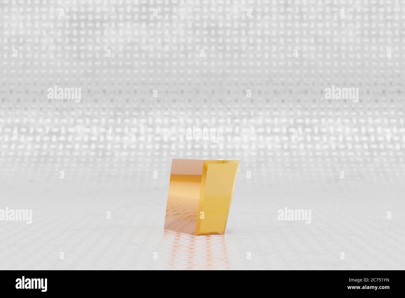 Yellow 3d coma symbol. Glossy yellow metallic sign on metal floor ...