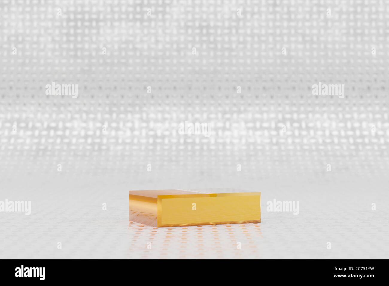 Yellow 3d dash symbol. Glossy yellow metallic sign on metal floor ...