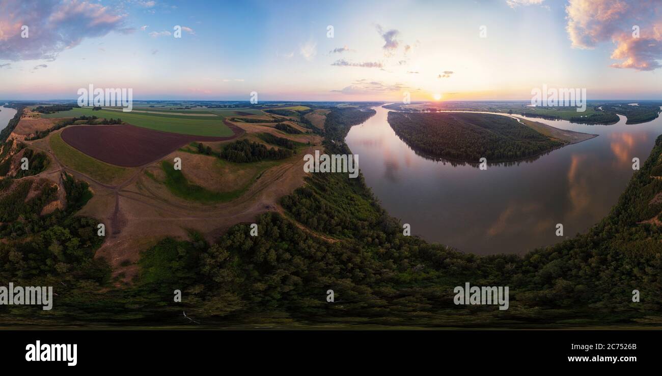 Aerial view of Ob siberian river Stock Photo - Alamy
