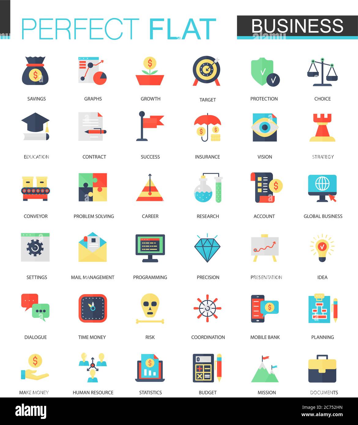 Vector set of flat Business icons isolated Stock Vector Image & Art - Alamy