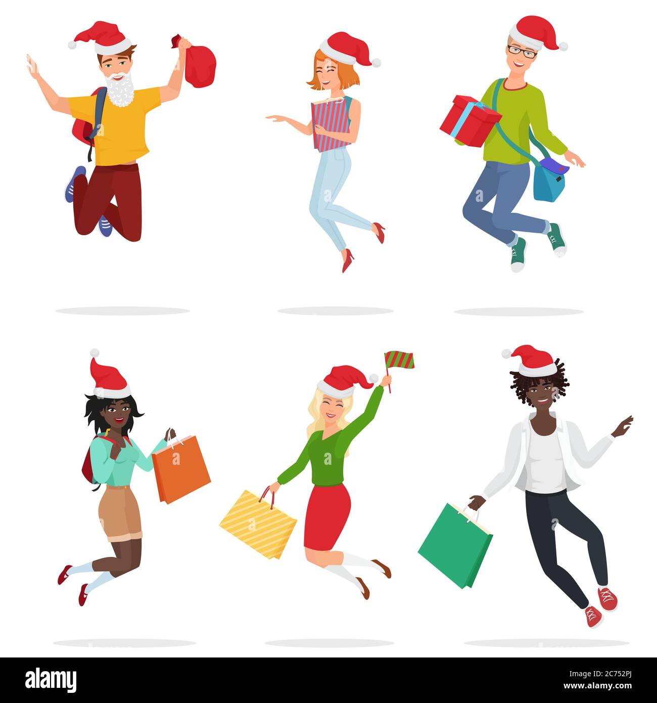 Boxes christmas gifts decorated Stock Vector Images - Alamy