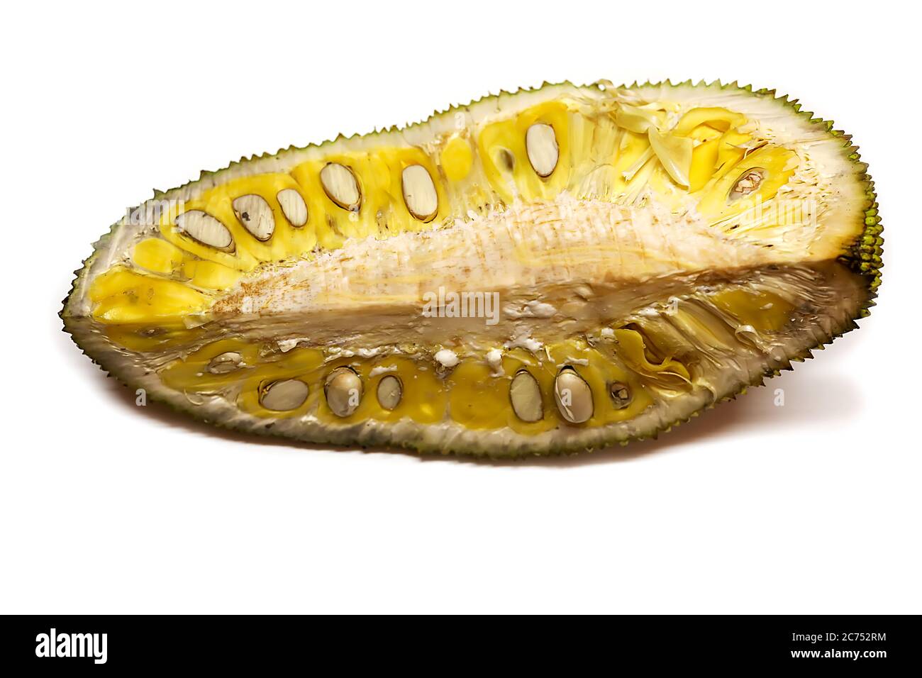 slice jackfruit isolated on white backgrounds Stock Photo - Alamy