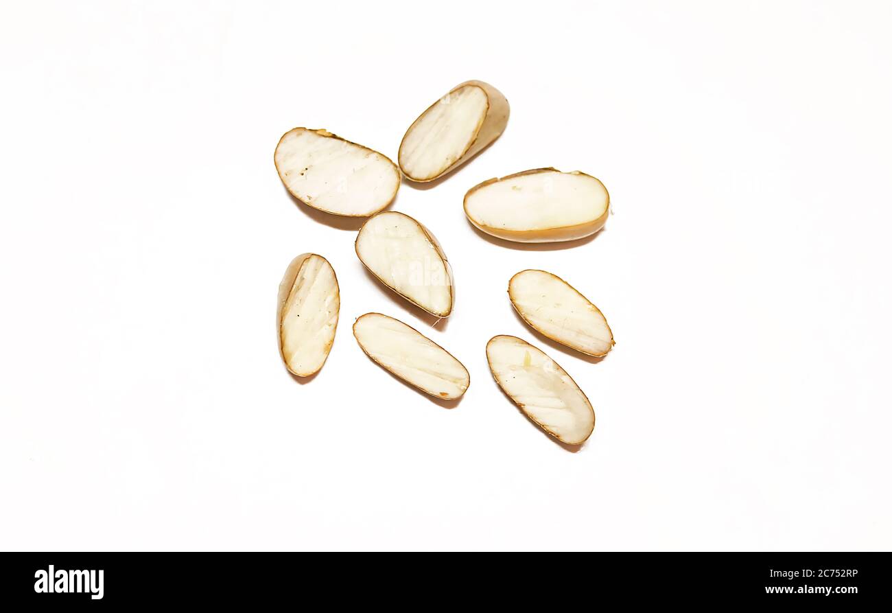 Jackfruit cut seeds on isolated white backgrounds Stock Photo - Alamy