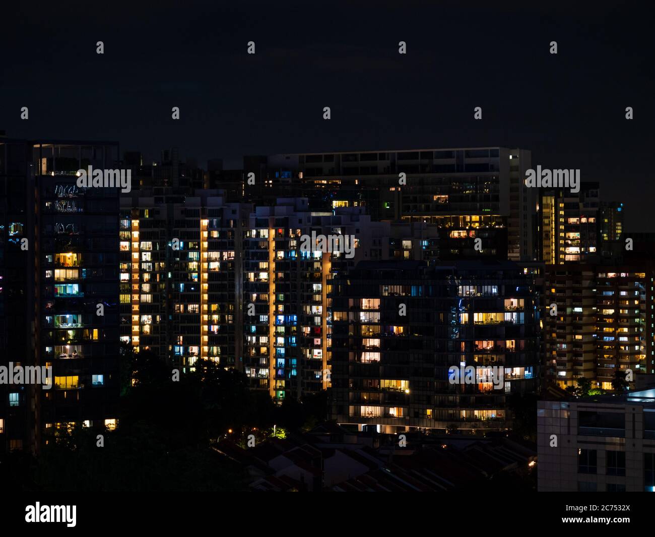 SINGAPORE – JULY 08 – Cityscape of the luxury condominium apartments at ...
