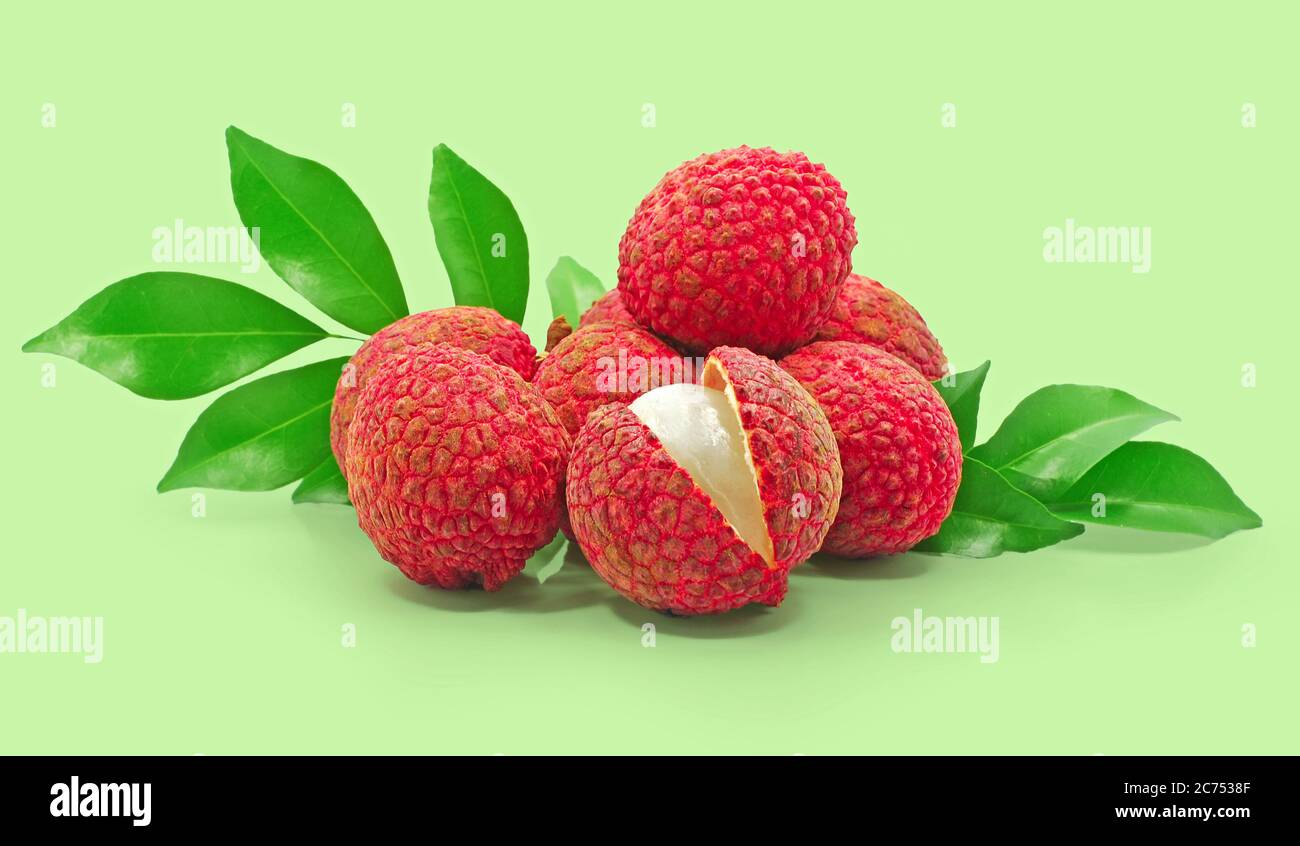 Lychee, litchi fruits isolated cut out on empty background Stock Photo ...