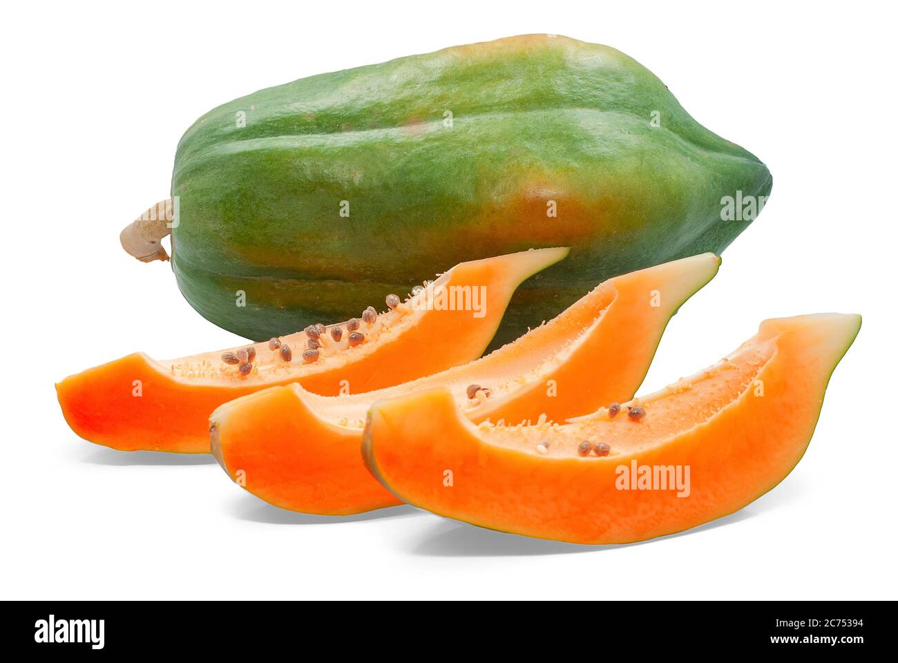 Papaya fruit isolated on white background Stock Photo - Alamy