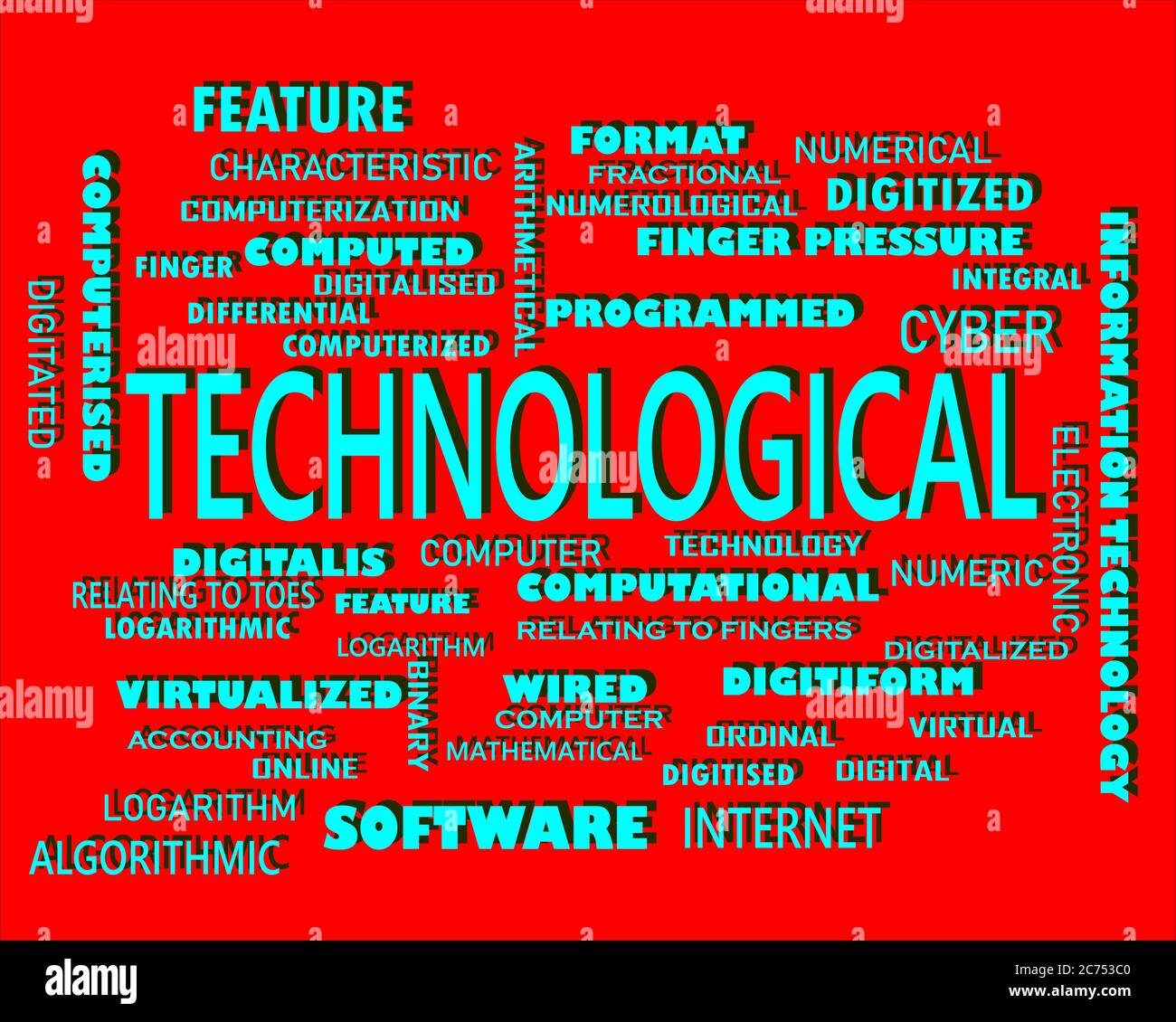 Technology word displayed with multiple related words cloud on vector ...