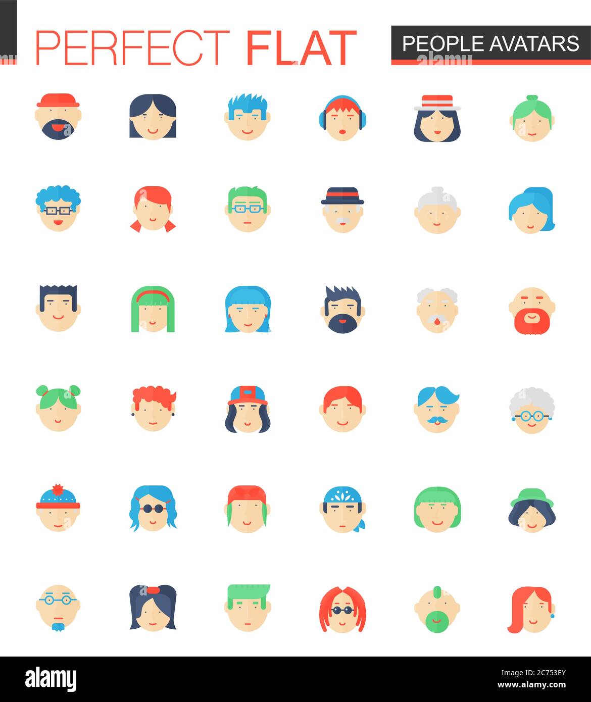 Vector set of flat People avatars icons set Stock Vector Image & Art ...