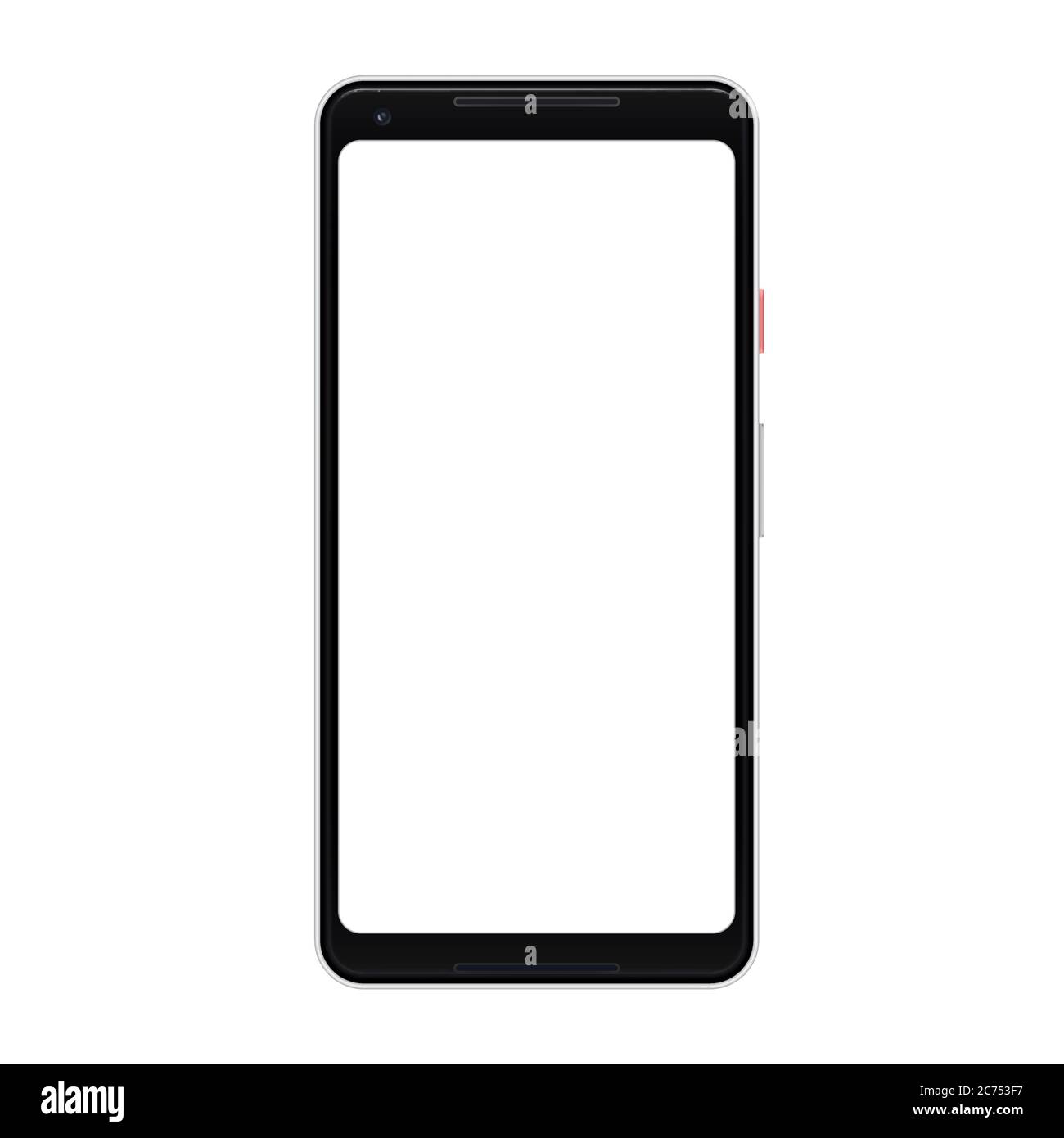 Smartphones isolated on white background. Mobile phone with blank ...