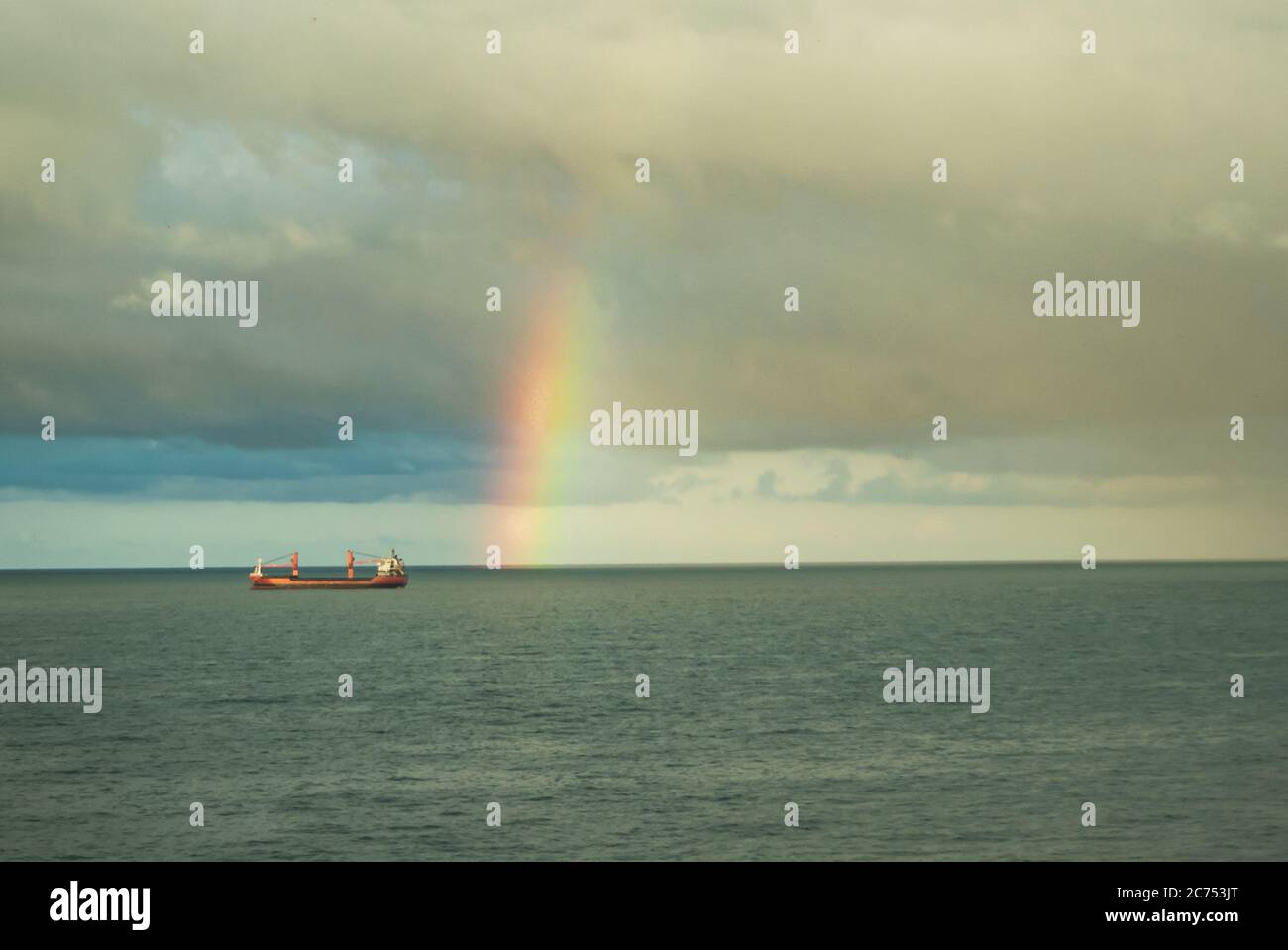 Ship on the ocean in a rain storm hi-res stock photography and images ...