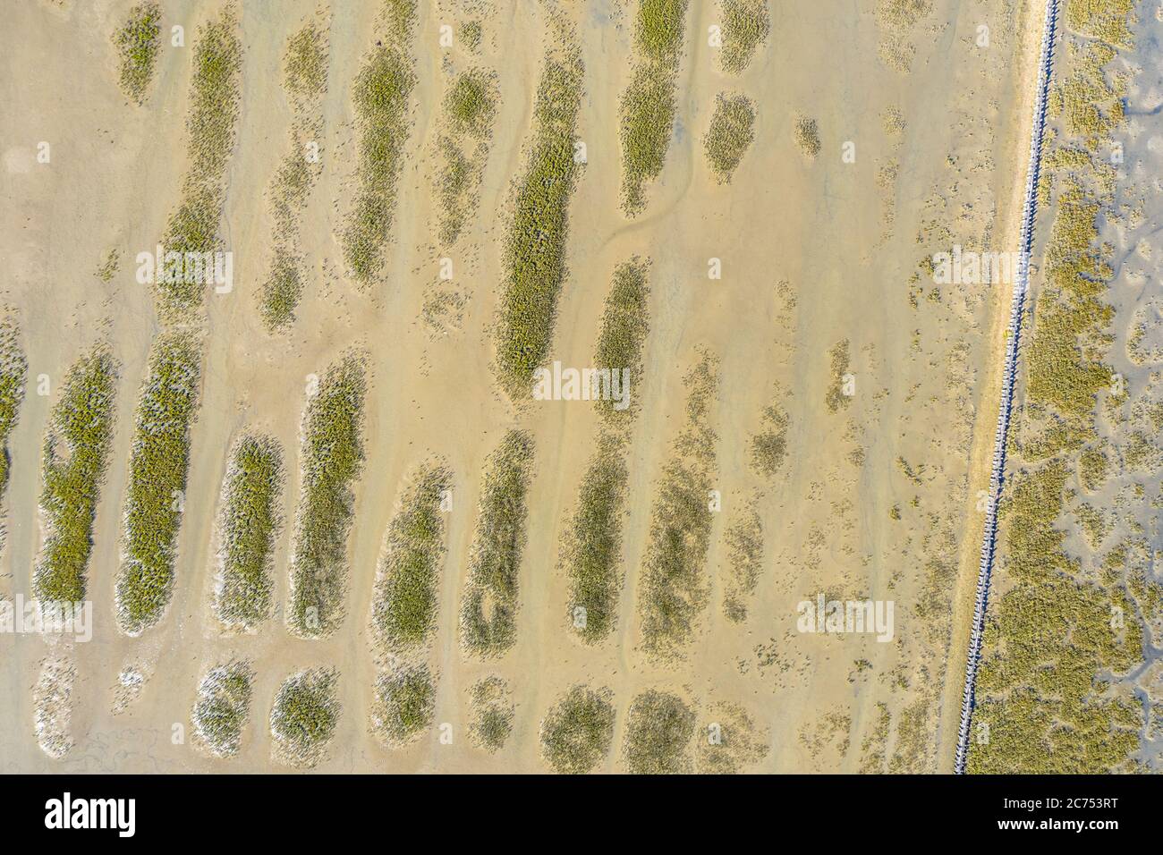 Top down view of Tidal Marshland in national park and Unesco World ...