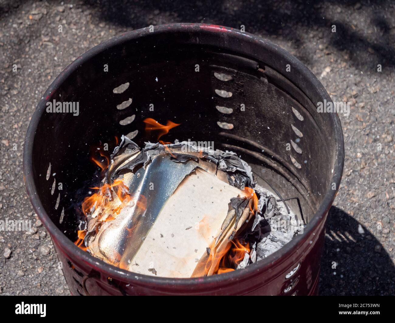 Silver Chinese joss paper aka ghost money, spirit money or hell bank ...