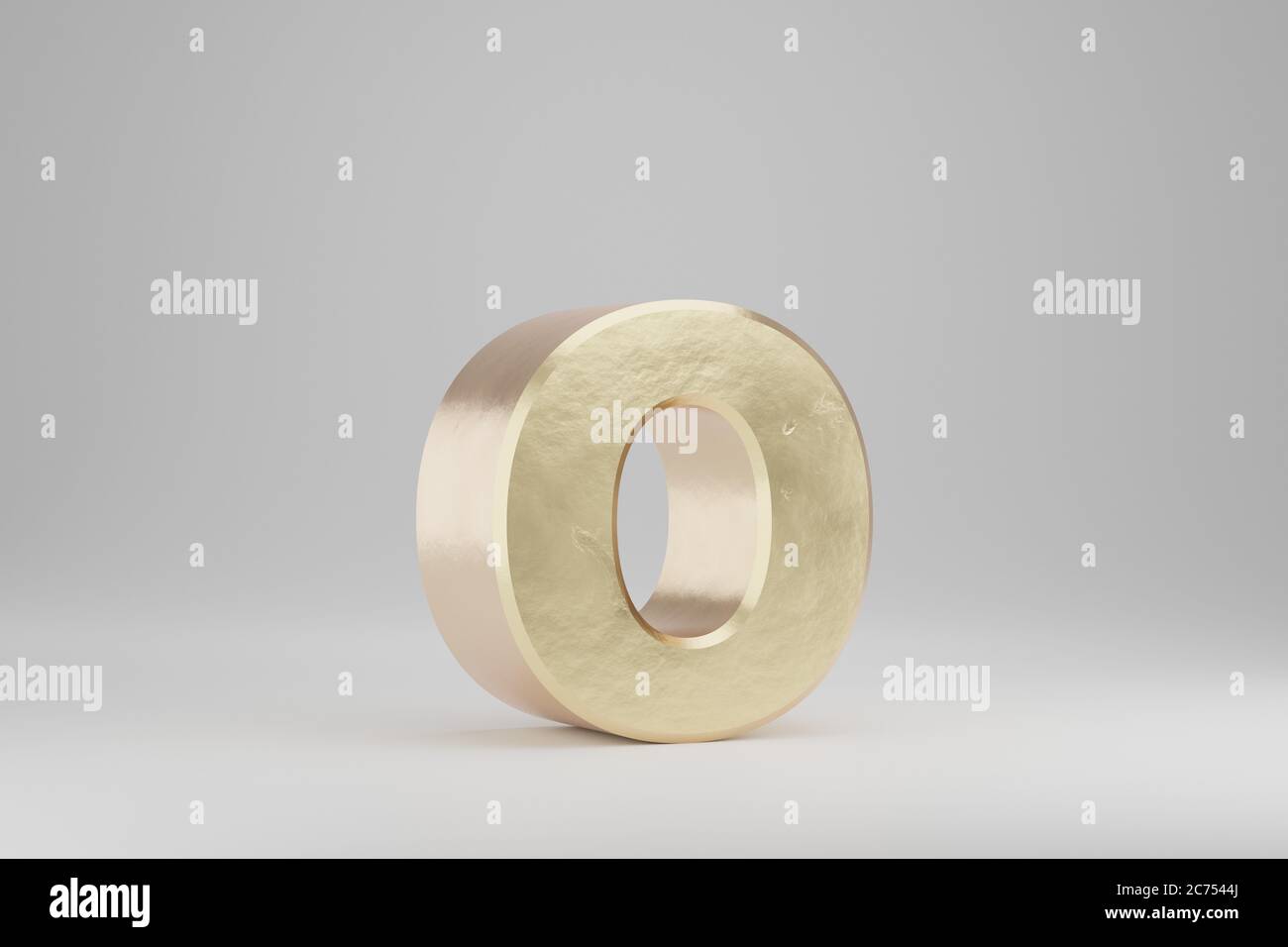 Gold 3d letter O lowercase. Golden letter isolated on white background ...