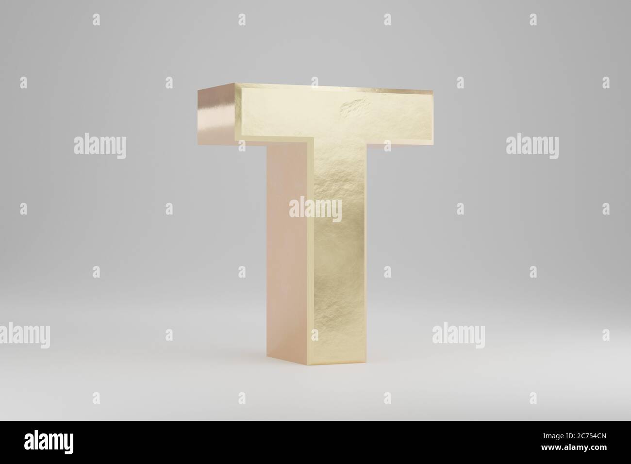 Gold 3d letter T uppercase. Golden letter isolated on white background ...