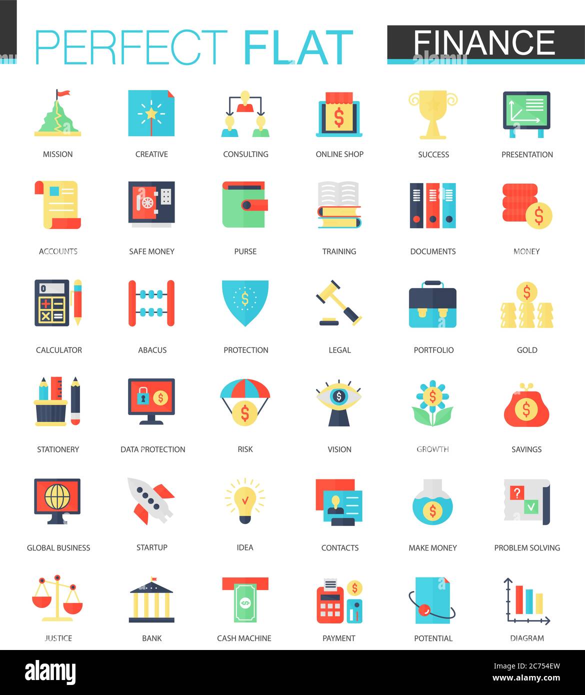 Vector set of flat Finance icons isolated Stock Vector Image & Art - Alamy