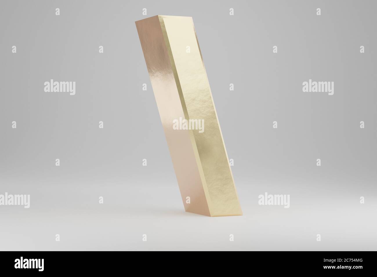 Gold 3d back slash symbol. Golden sign isolated on white background ...