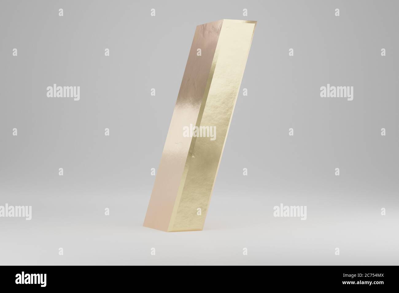 Gold 3d forward slash symbol. Golden sign isolated on white background ...