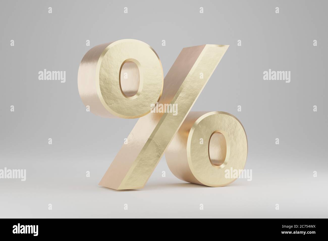 Gold 3d percent symbol. Golden sign isolated on white background ...