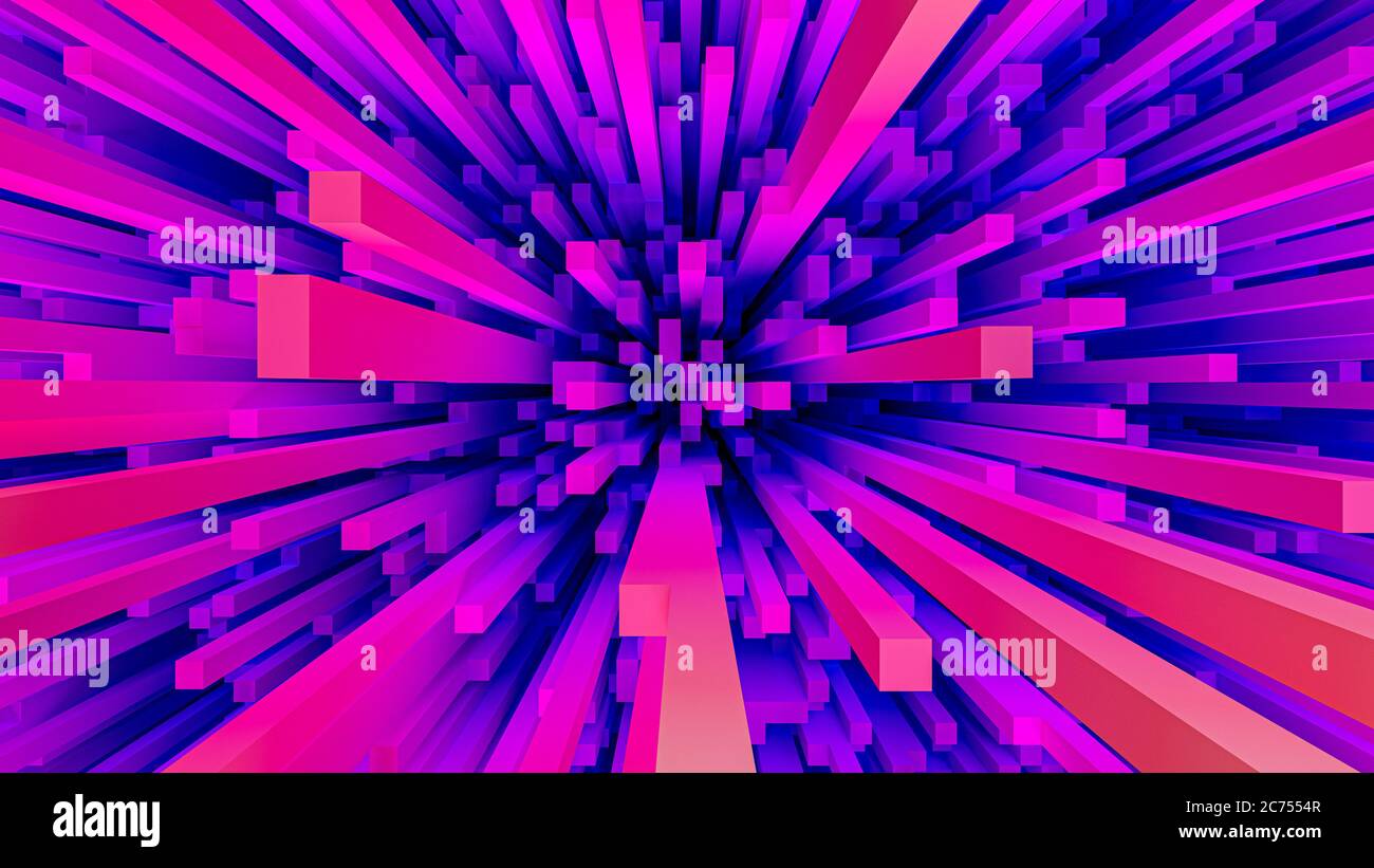 Abstract geometric 3d shapes background made of colorful bars, big ...