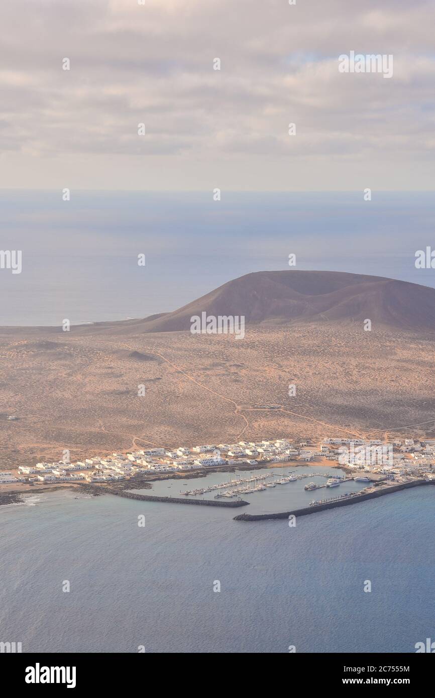 Spanish View Landscape in Mirador del Rio Lanzarote Tropical Volcanic ...