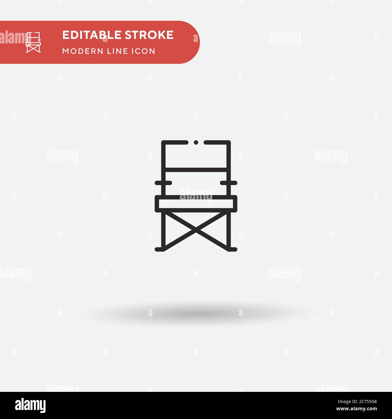 Folding Chair Simple vector icon. Illustration symbol design template ...