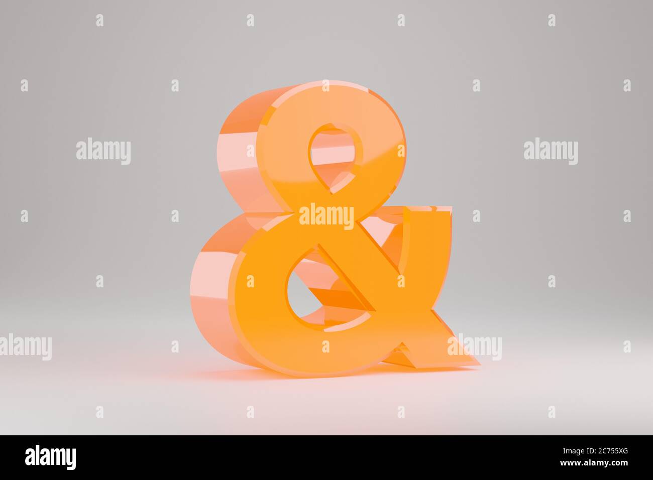 Neon 3d ampersand symbol. Yellow neon sign isolated on white background ...