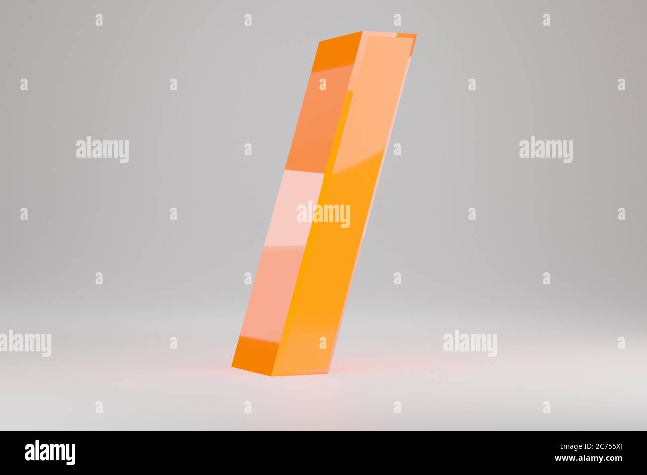 Neon 3d forward slash symbol. Yellow neon sign isolated on white ...