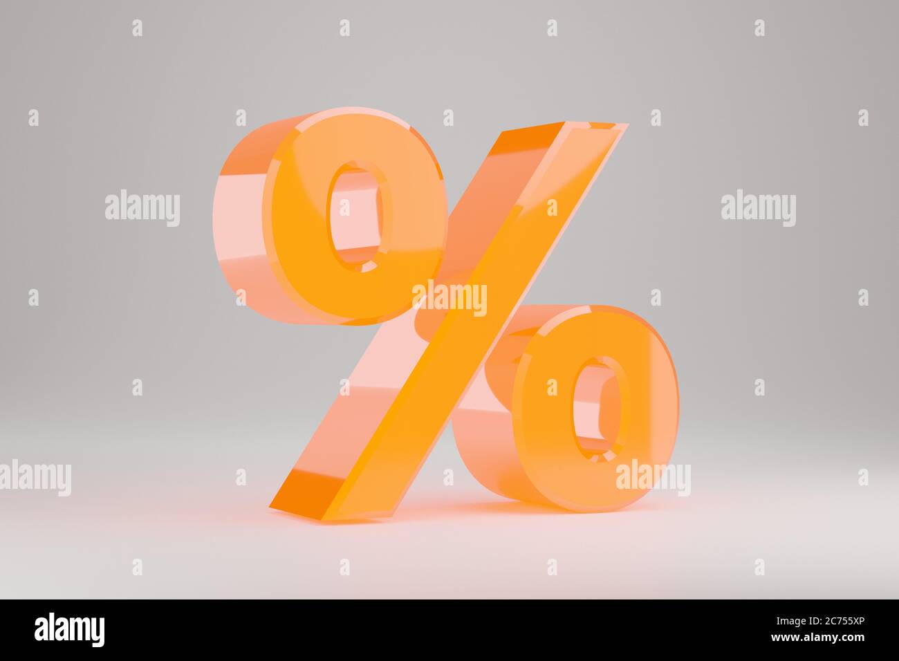 Neon 3d percent symbol. Yellow neon sign isolated on white background ...