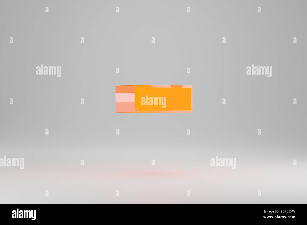 Neon 3d minus symbol. Yellow neon sign isolated on white background ...