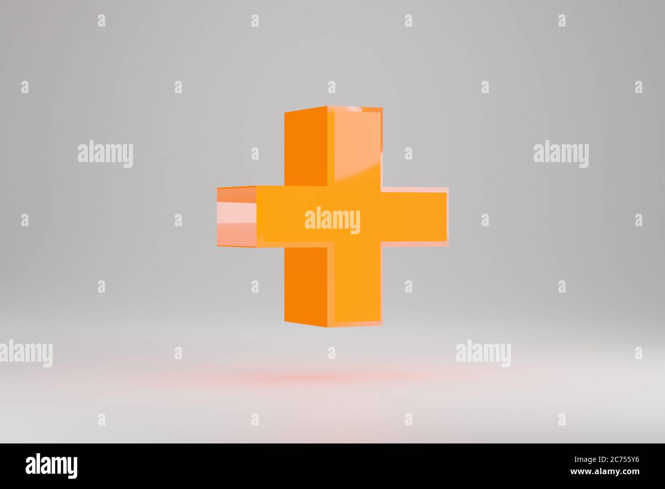 Neon 3d plus symbol. Yellow neon sign isolated on white background ...