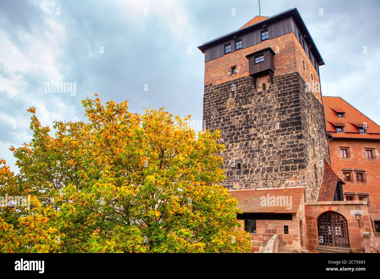 German Tower made by Bricks . Medieval House with Tower and Attics ...