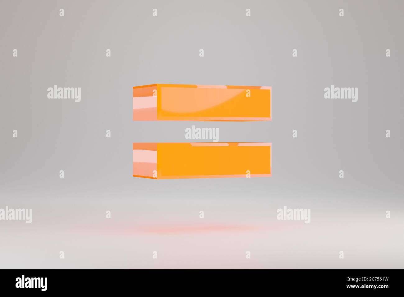 Neon 3d equals symbol. Yellow neon sign isolated on white background ...