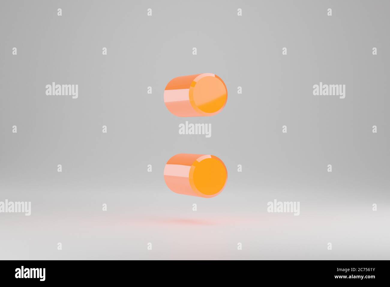 Neon 3d colon symbol. Yellow neon sign isolated on white background ...