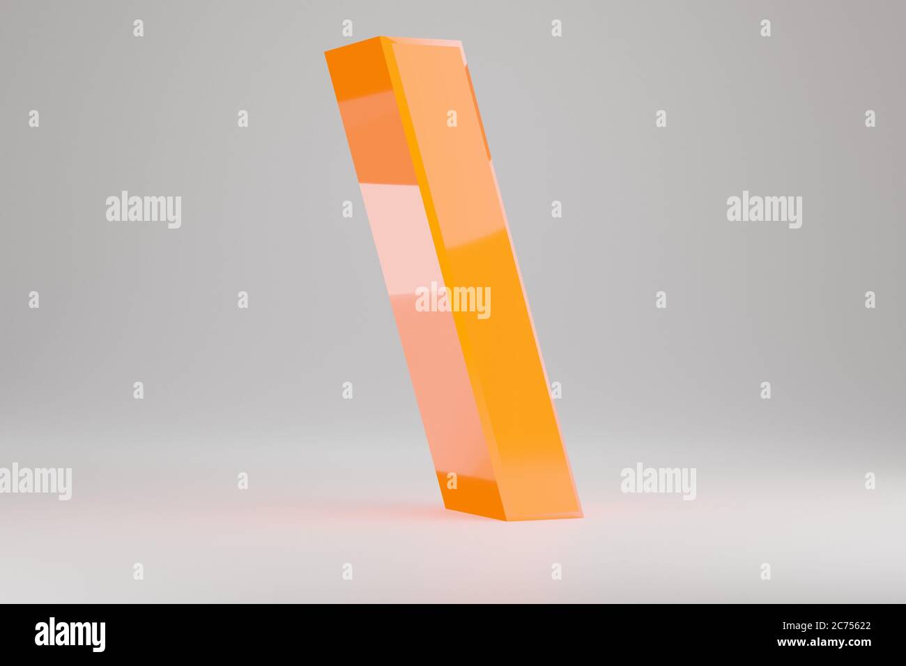 Neon 3d back slash symbol. Yellow neon sign isolated on white ...