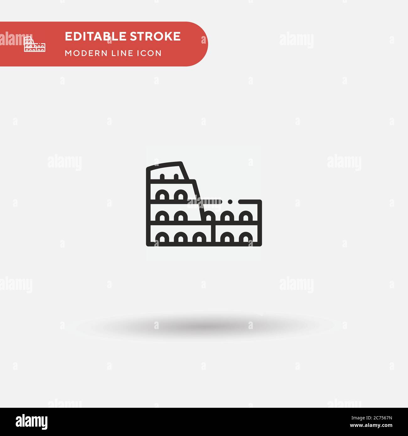 Coliseum Simple vector icon. Illustration symbol design template for web mobile UI element ...