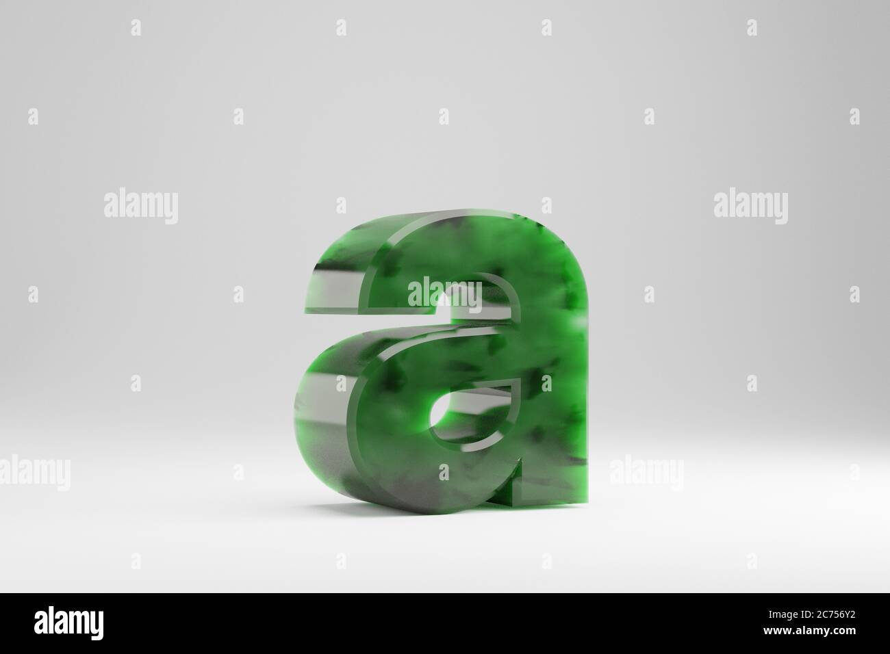 Jade 3d letter A lowercase. Jade letter isolated on white background ...