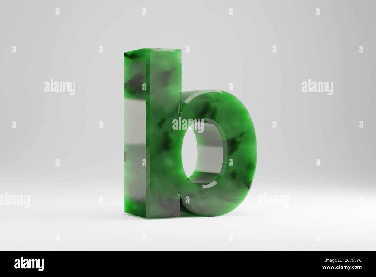 Jade 3d letter B lowercase. Jade letter isolated on white background ...