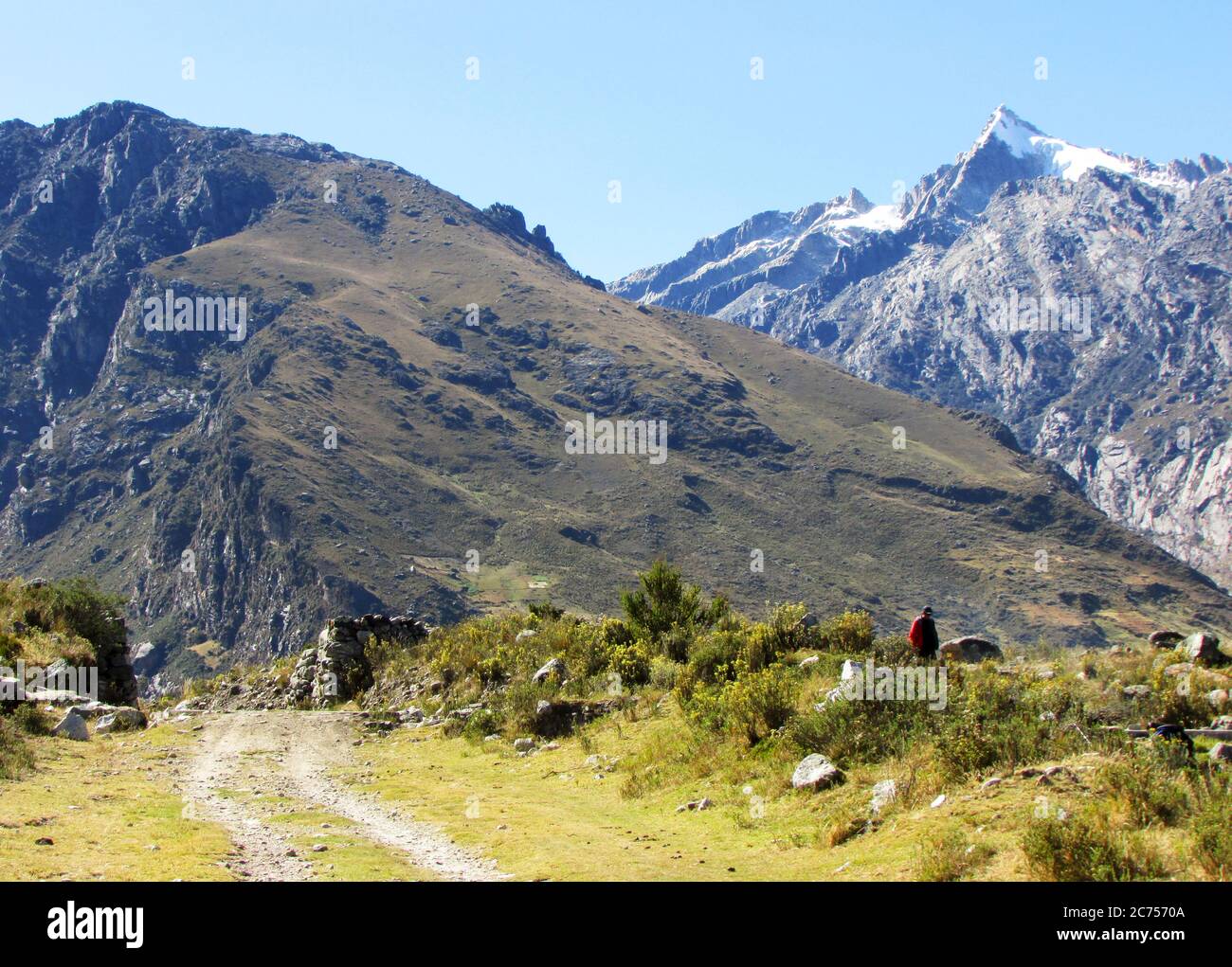 Secluded valleys within the foothills of Huascaran range or Cordillera ...
