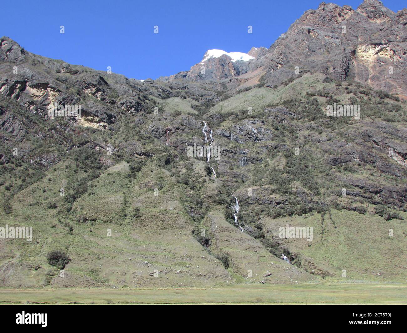 Secluded valleys within the foothills of Huascaran range or Cordillera ...