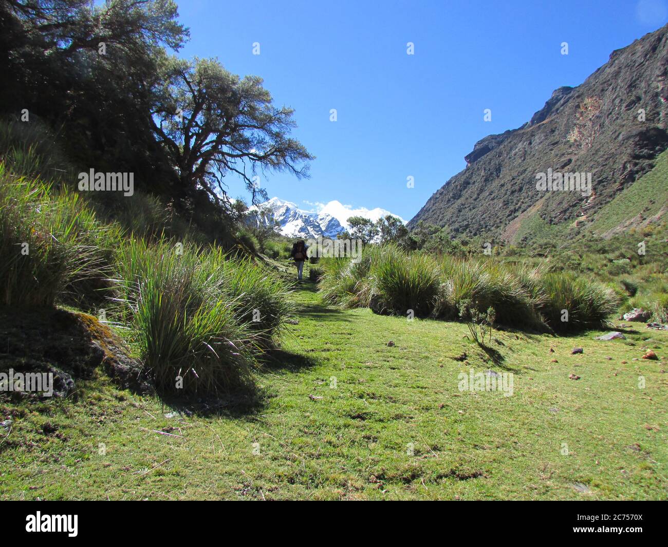 Secluded valleys within the foothills of Huascaran range or Cordillera ...