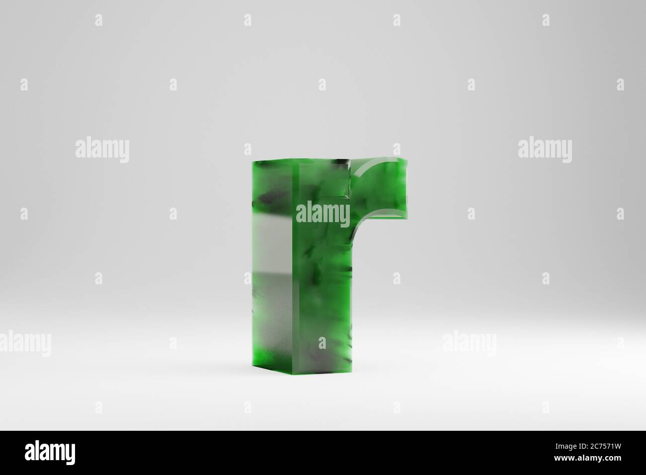 Jade 3d letter R lowercase. Jade letter isolated on white background ...