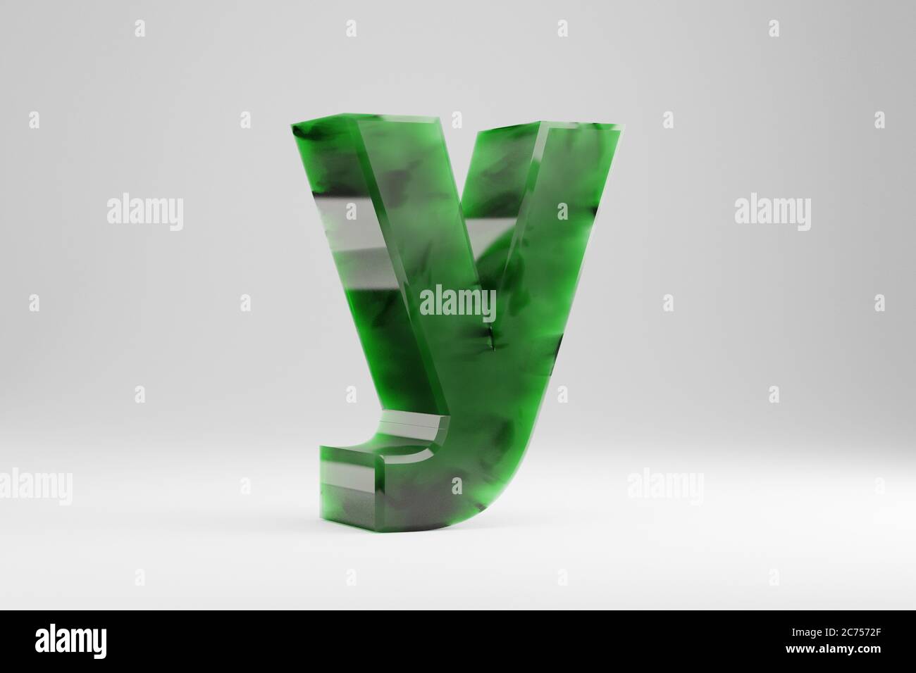Jade 3d letter Y lowercase. Jade letter isolated on white background ...