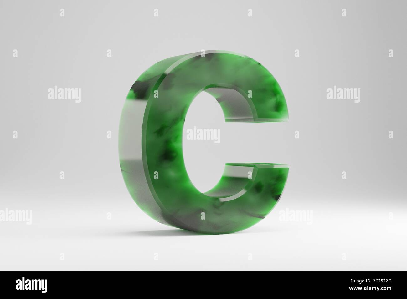 Jade 3d letter C uppercase. Jade letter isolated on white background ...
