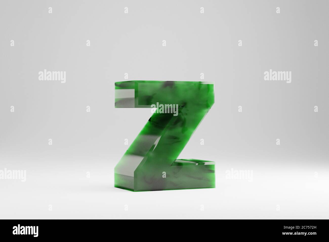 Jade 3d letter Z lowercase. Jade letter isolated on white background ...