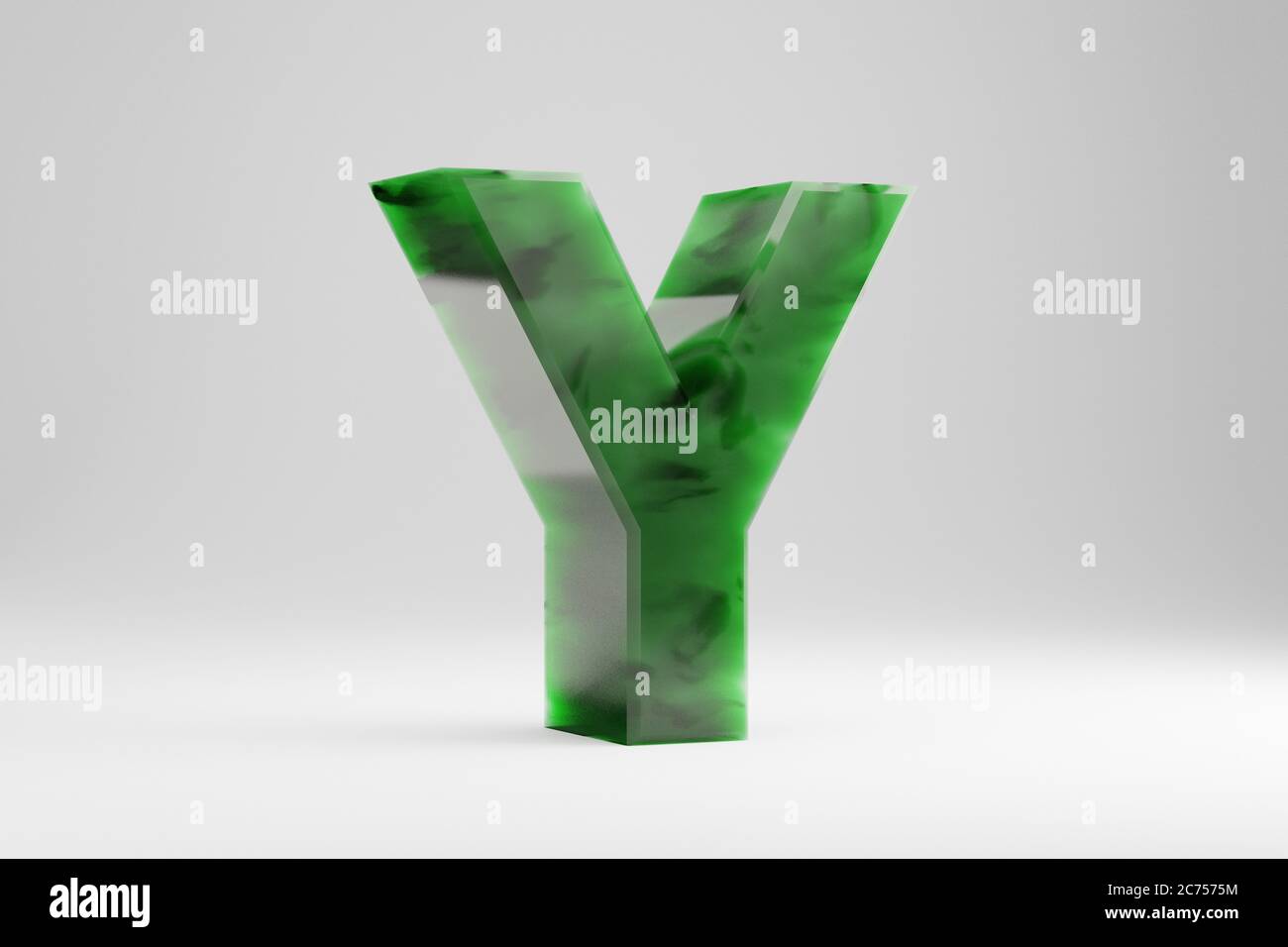 Jade 3d letter Y uppercase. Jade letter isolated on white background ...