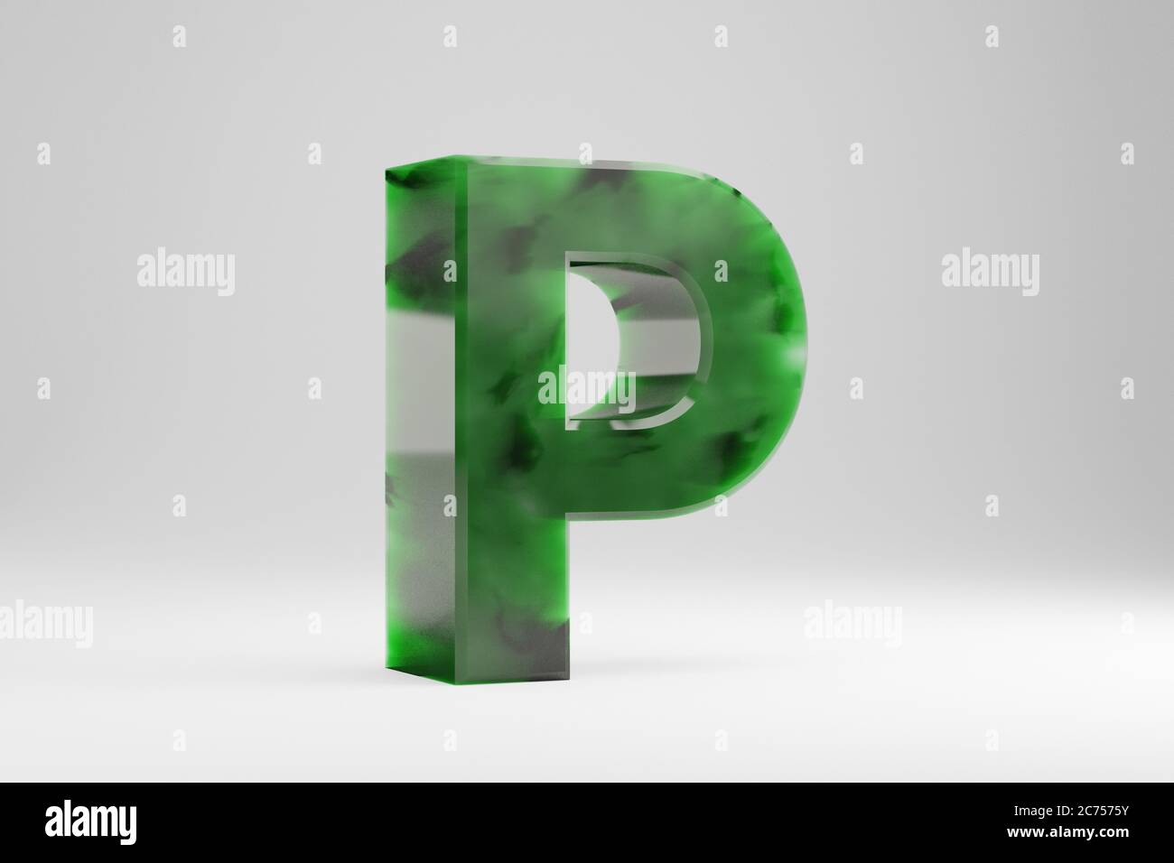 Jade 3d letter P uppercase. Jade letter isolated on white background ...