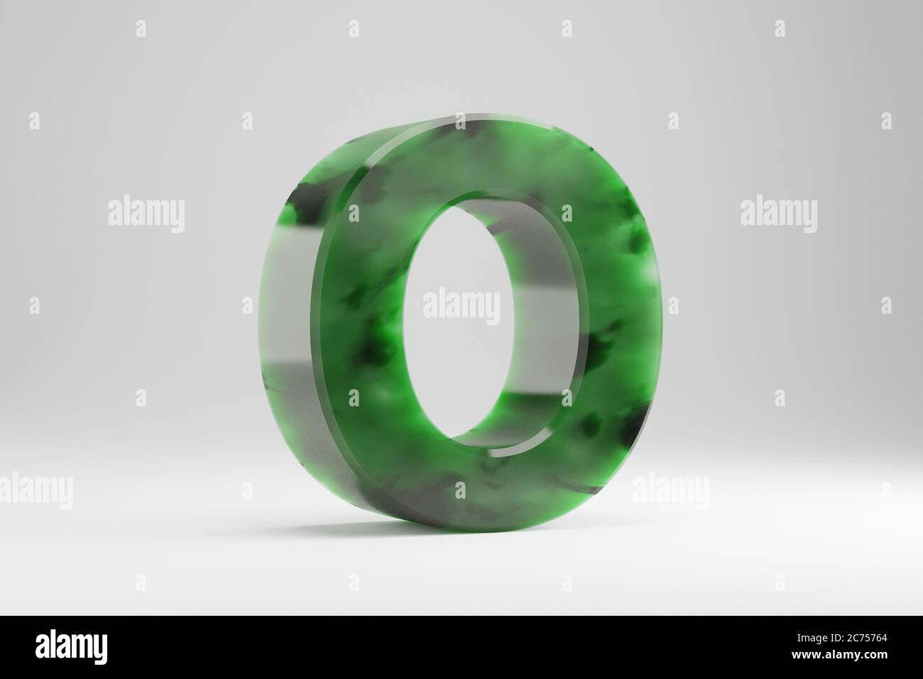 Jade 3d letter O uppercase. Jade letter isolated on white background ...