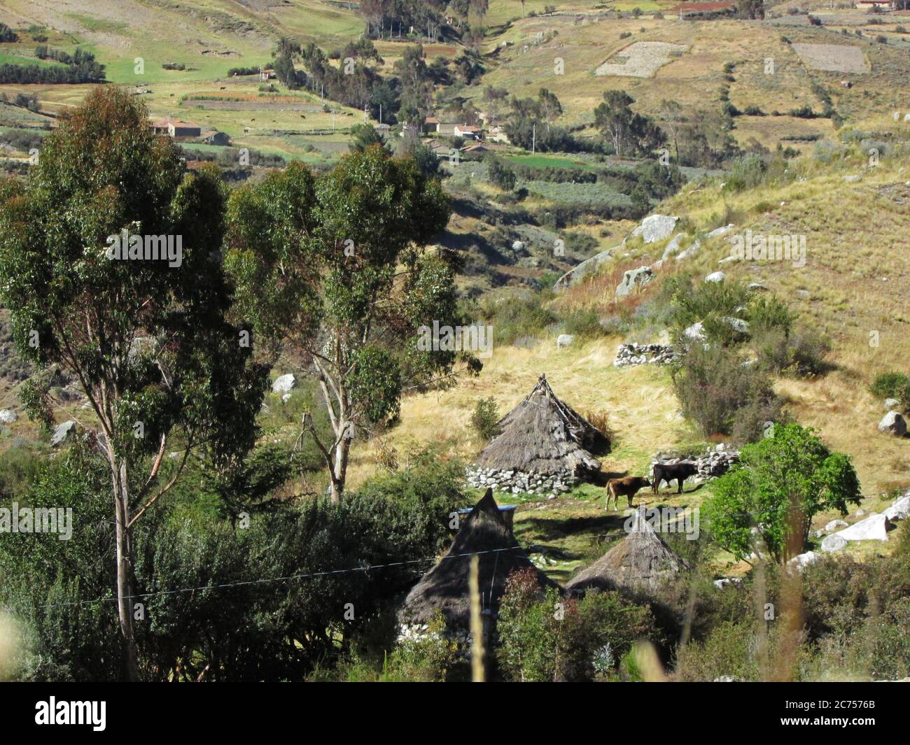 Secluded valleys within the foothills of Huascaran range or Cordillera ...
