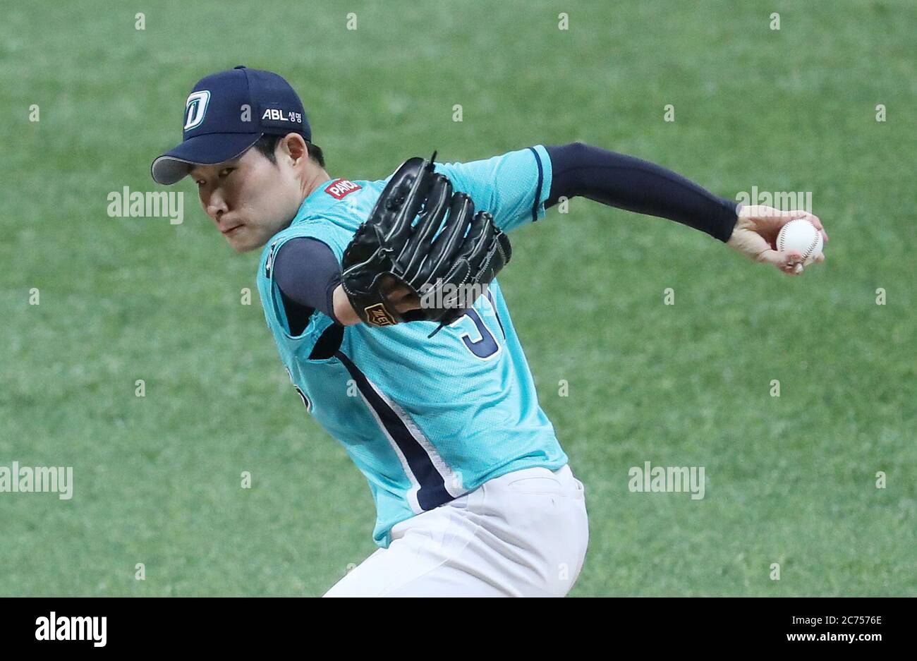 14th July, 2020. Lee Jae-hak opens for NC Dinos NC Dinos' Lee Jae-hak ...